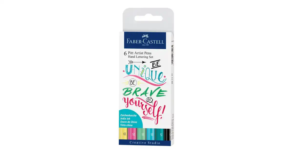 Zestaw pisaków Pitt Artist Pen Hand Lettering Faber Castell 6 odcieni ...