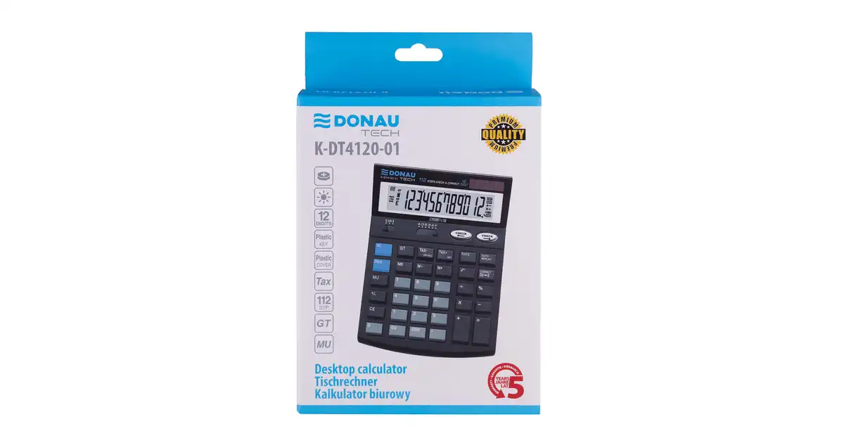 Kalkulator biurowy Donau Tech 12 cyfr 185x140x37mm - Biurwa.pl ...