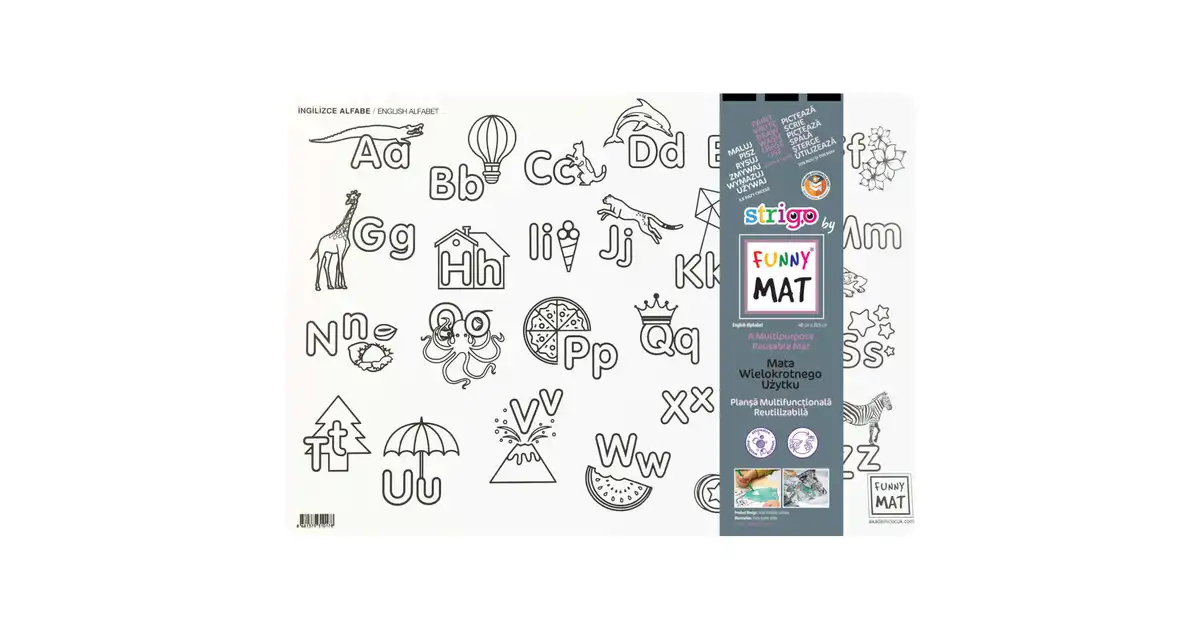 Mata Strigo Funny biała Alfabet 48x33,5cm - Biurwa.pl: artykuły biurowe ...